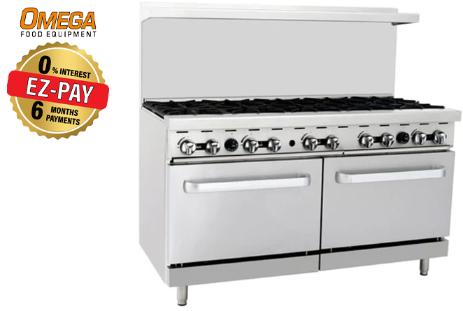 Omega ATO-10B Natural Gas 10 Burner Stove Top Range — Omni Food Equipment