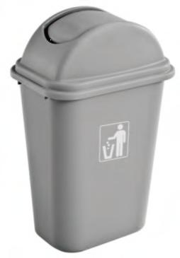 Omega Trash Garbage Can Bin with Swing Lid - 9.25 gal (35L) - Grey ...