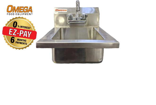 Omega SSHS15 Large Wall Mounted Hand Sink (Faucet Included) — Omni Food ...