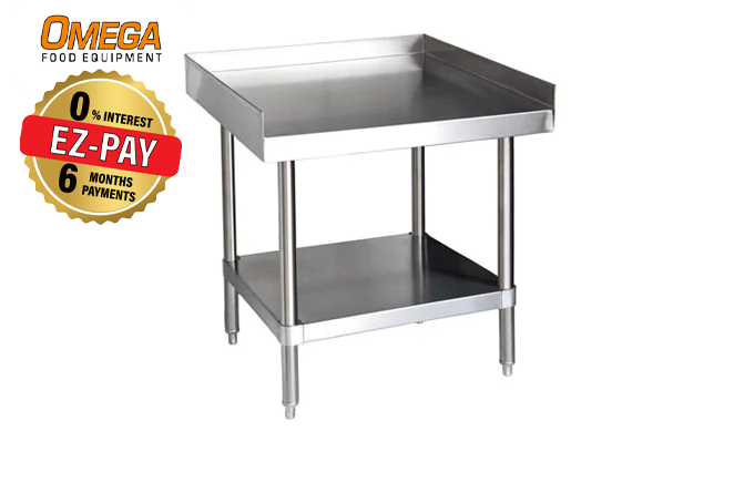 Omega Heavy Duty 16 Ga. (1.5mm) Stainless Steel 24" Height Equipment S ...
