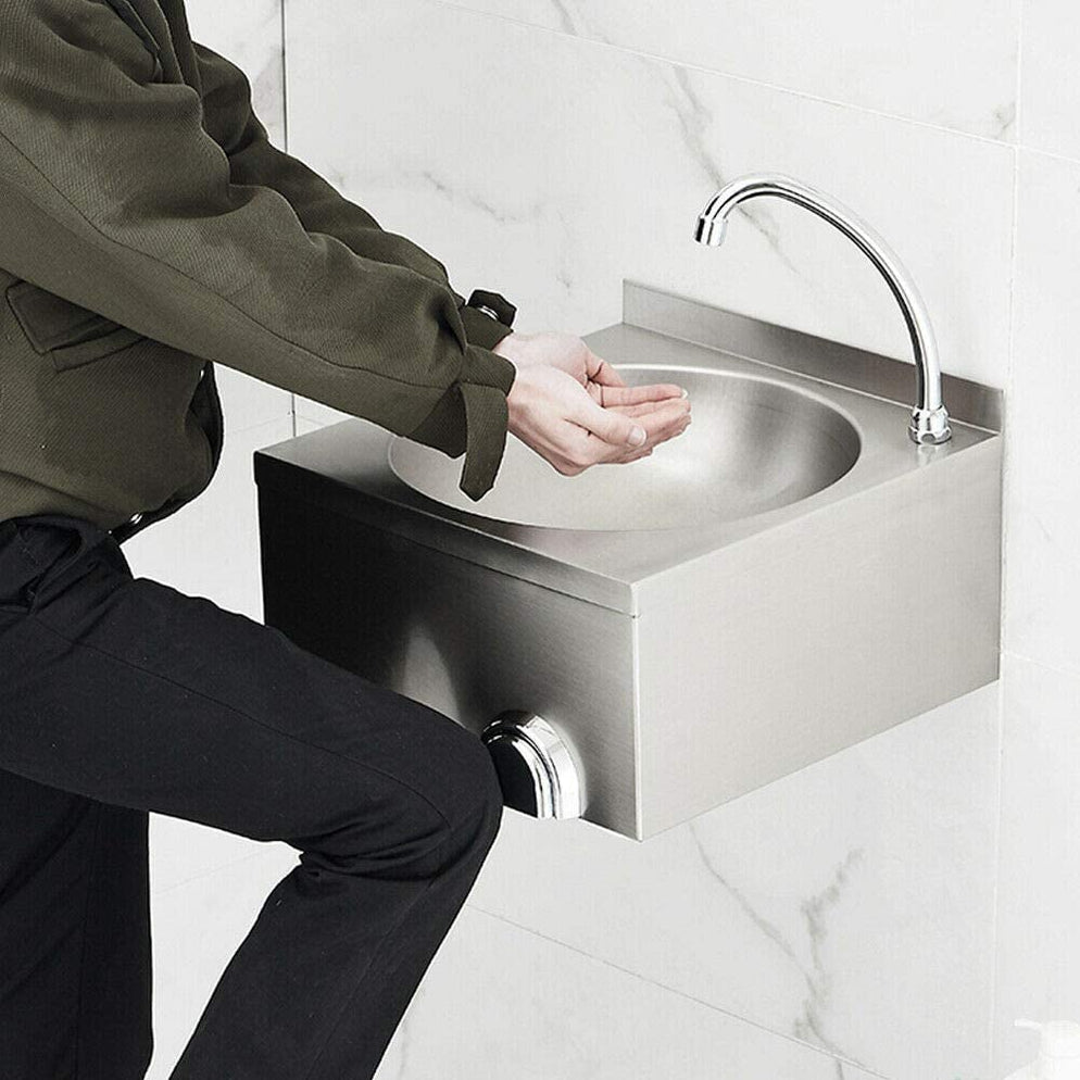 Omega Wall Mounted Knee Operated Sink (Faucet Included) — Omni Food ...