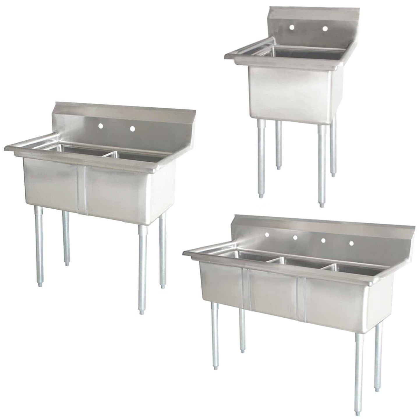 Omega Stainless Steel Sinks with Drainboard and Corner Drain - Various ...